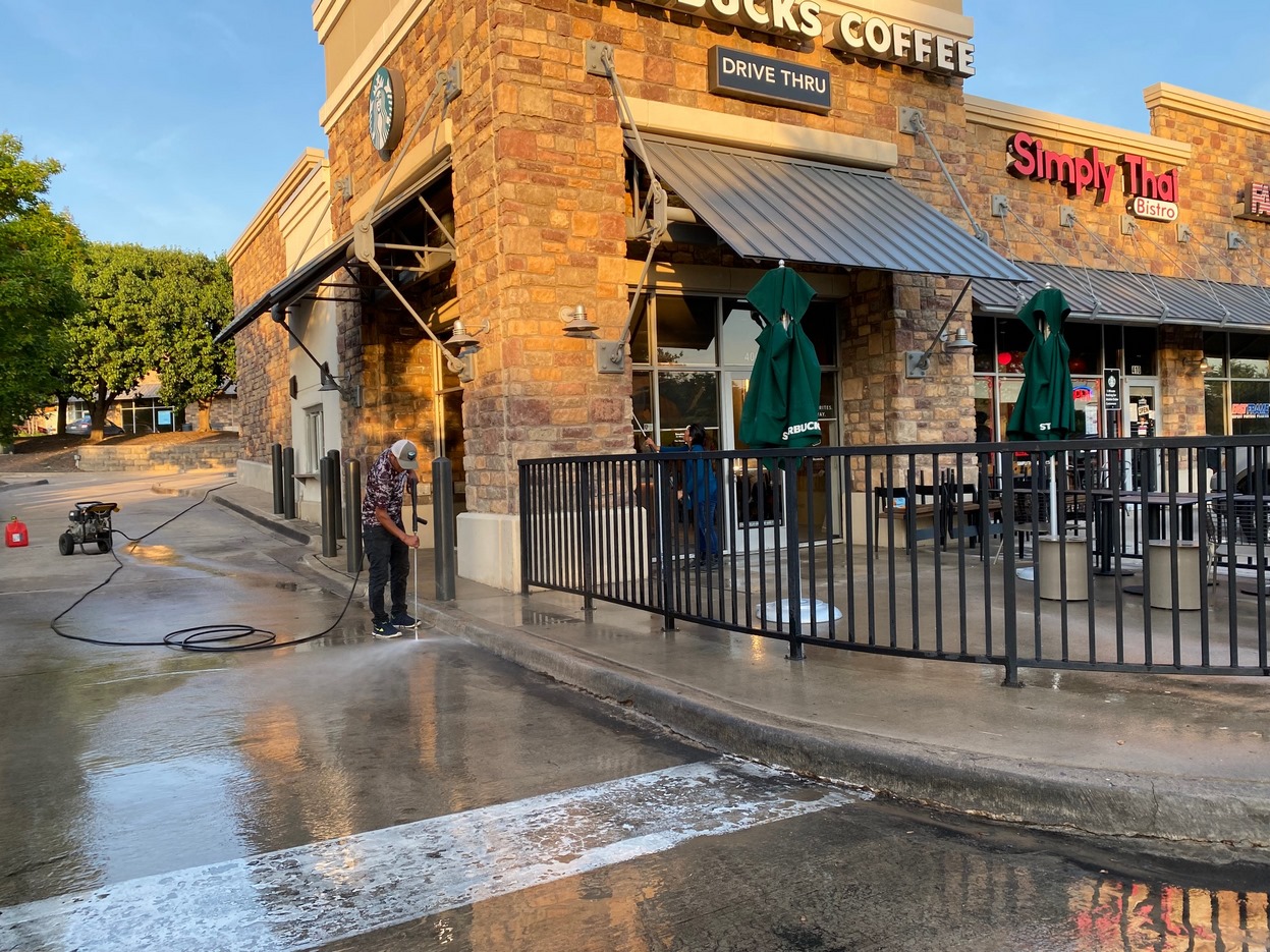Starbucks Coffee Pressure Washing in Frisco. TX | Grubbs Construction ...